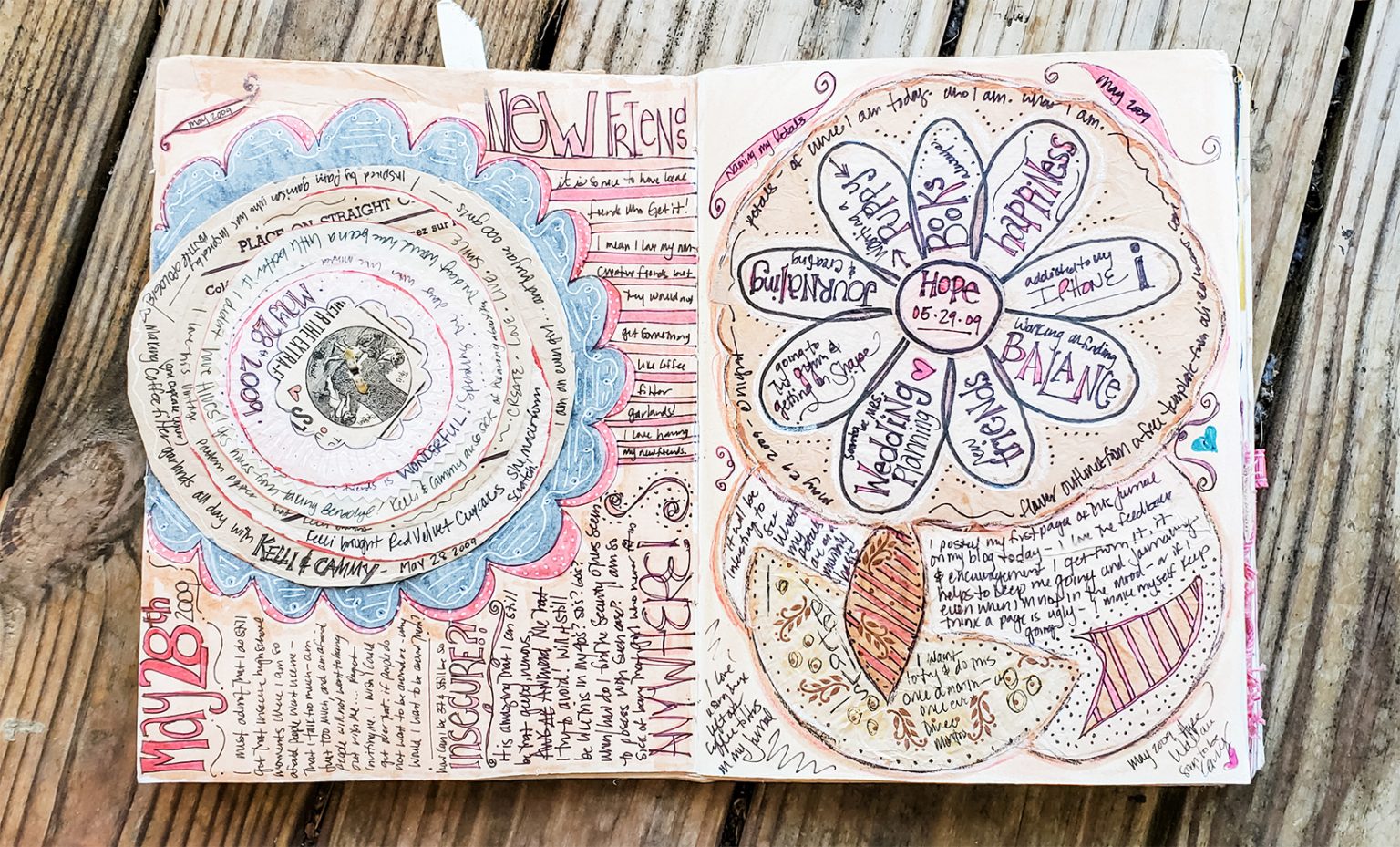 FAVORITE ART JOURNAL SPREADS: Stitched – the soul of hope
